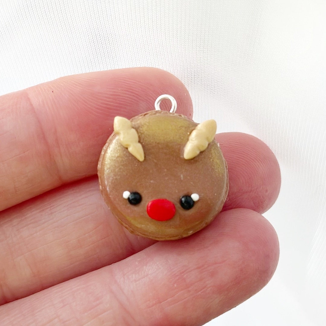 Reindeer Macaron- Polymer Clay Macaroon Charm- Stitch Marker - Etsy