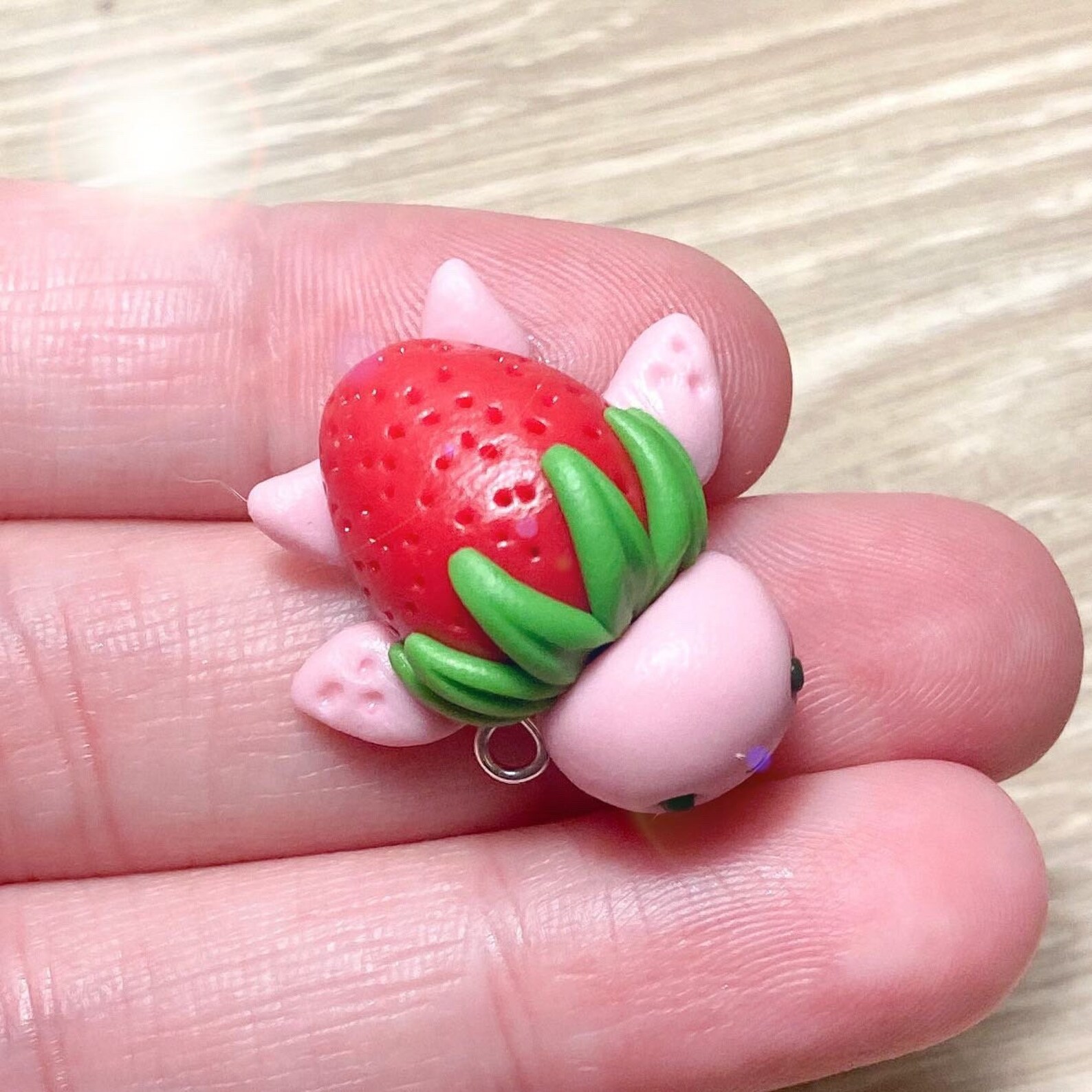 Strawberry Turtle Kawaii Charm Polymer Clay Charm Stitch - Etsy