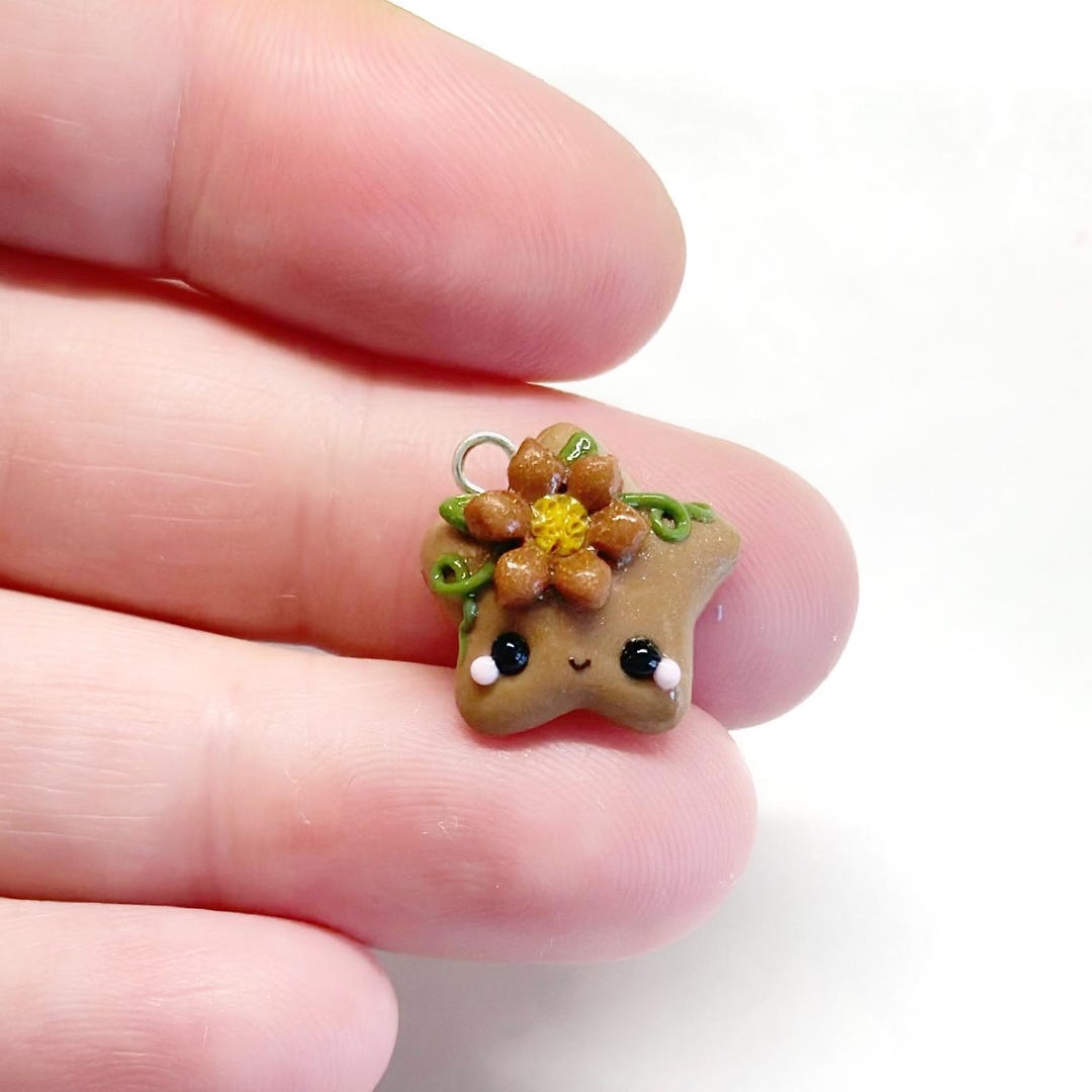 Color of the Year Mocha Clay Charm Star- Polymer Clay Charm- Stitch ...