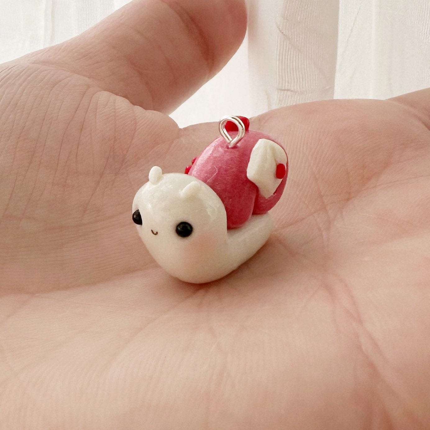 Valentines Day Snail Polymer Clay Kawaii Charm Stitch Marker - Etsy