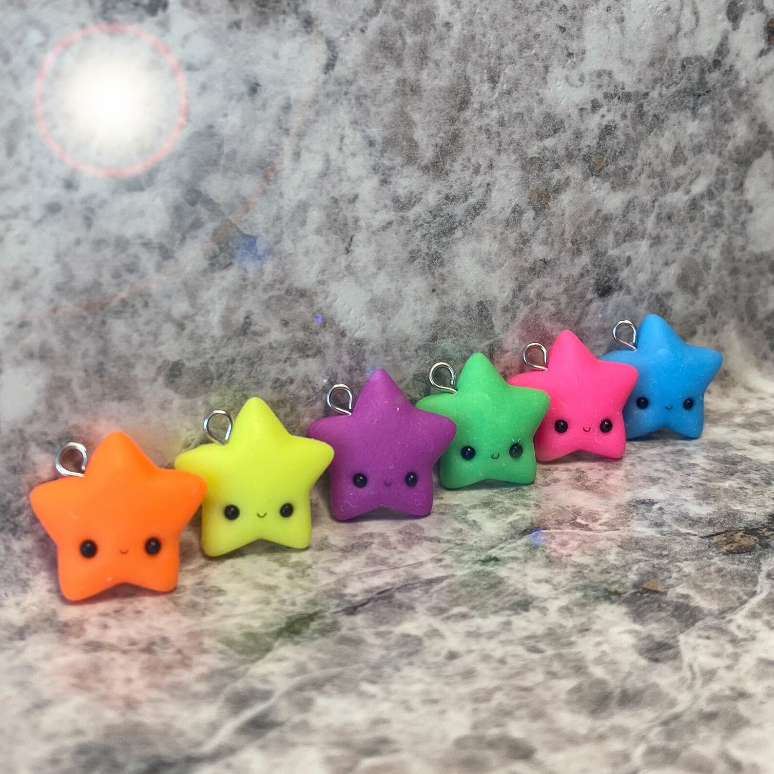 Neon Kawaii Stars Polymer Clay Stars Stitch Marker - Etsy