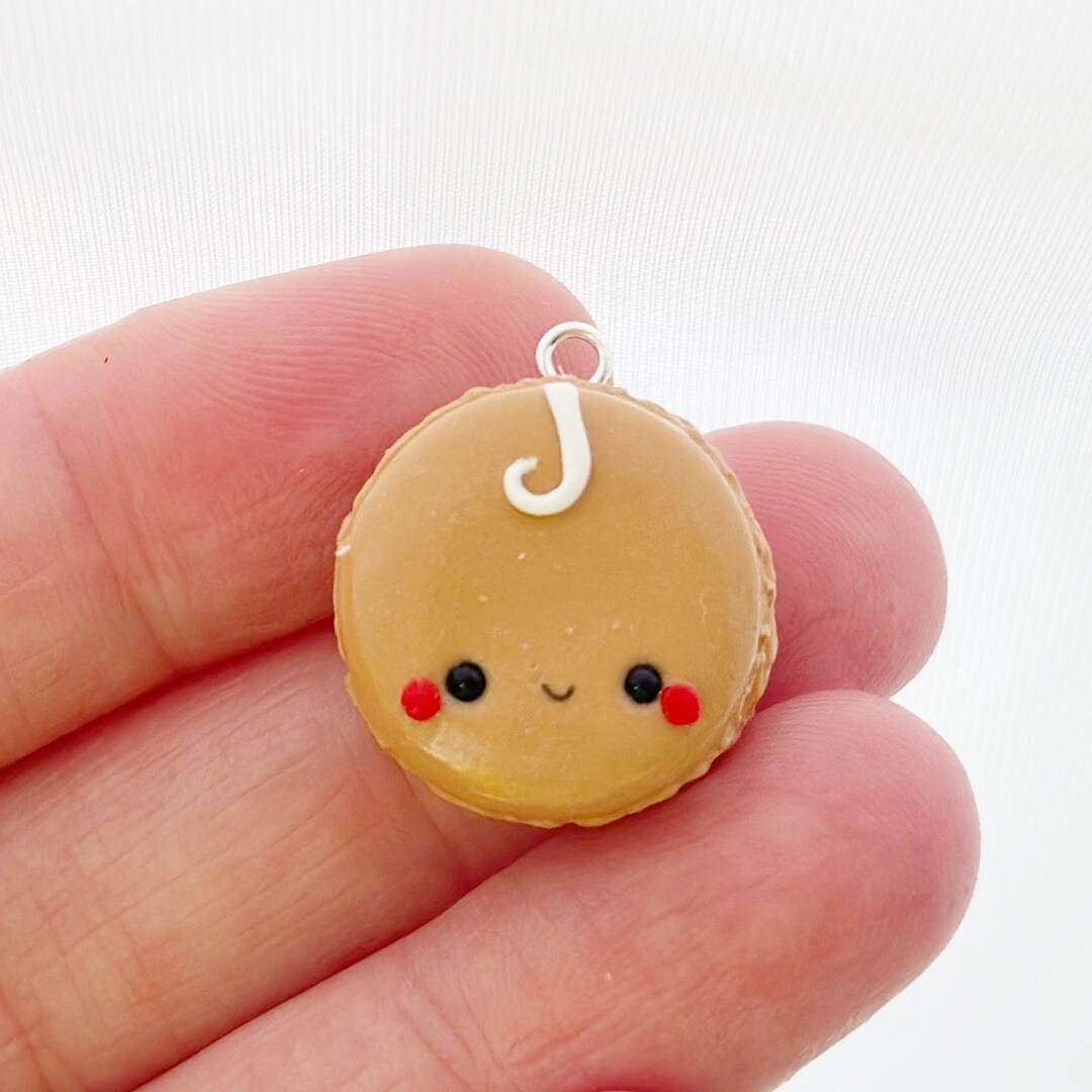 Gingerbread Macaron- Polymer Clay Macaroon Charm- Stitch Marker - Etsy