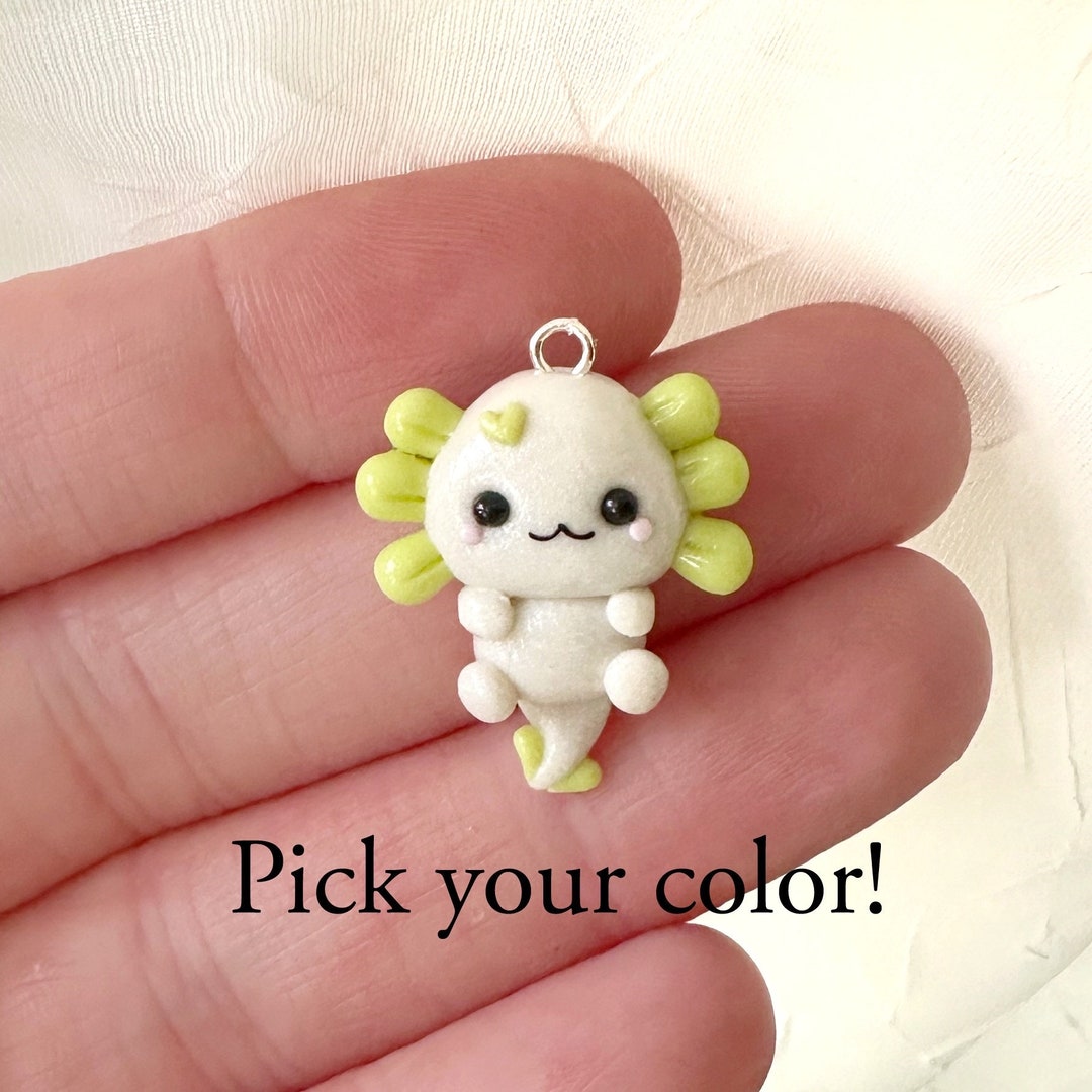 Axolotl Kawaii Charm- Polymer Clay Charm- Stitch Marker - Etsy