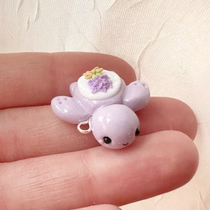 Lavender Turtle Kawaii - Polymer Clay Charms- Stitch Markers - Etsy