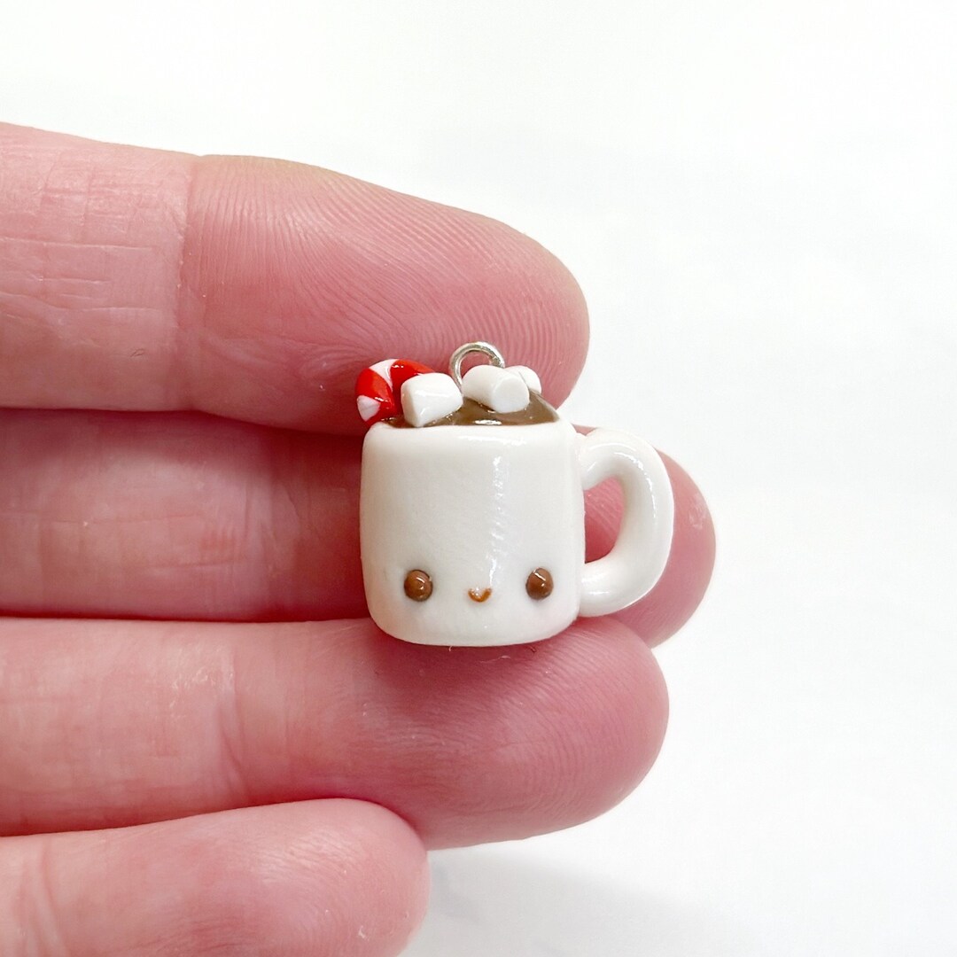 Hot Cocoa Kawaii Charm - Polymer Clay Charm- Stitch Marker - Etsy