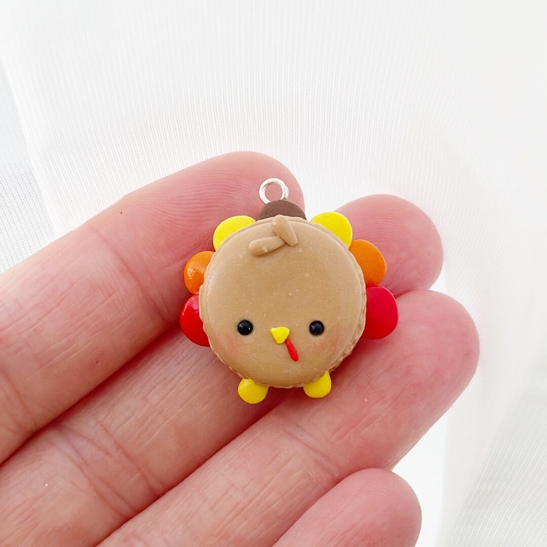 Turkey Macaron Polymer Clay Macaroon Charm Stitch Marker - Etsy