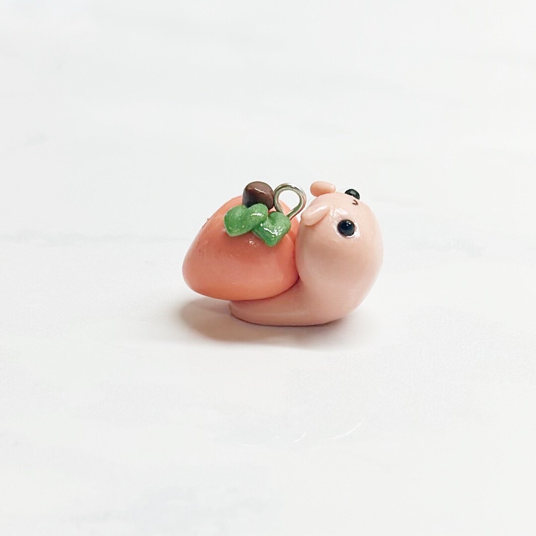 Peach Snail Kawaii Charm- Polymer Clay Charm- Stitch Marker - Etsy