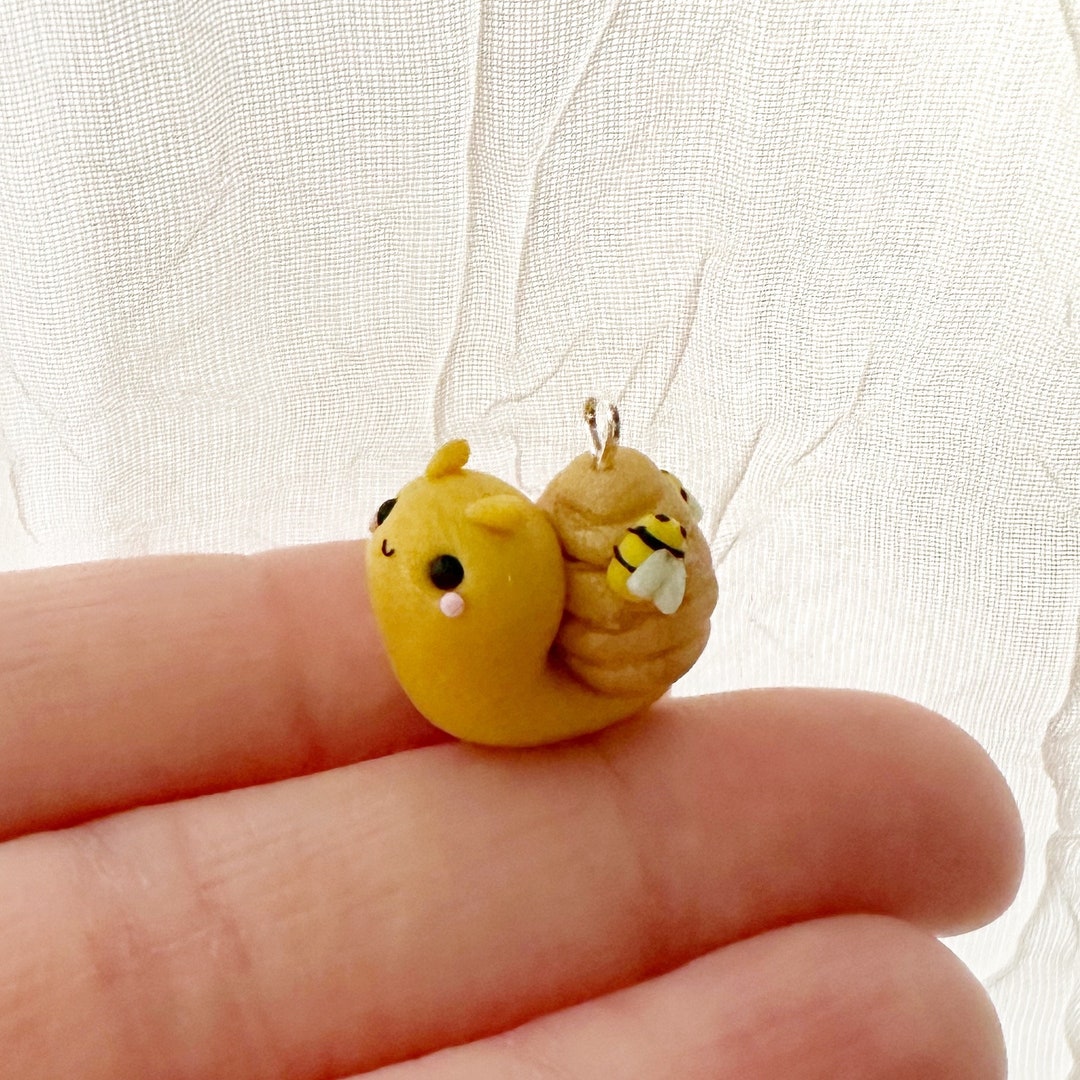 Bee Hive Snail Kawaii Charm- Polymer Clay Charm- Stitch Marker - Etsy