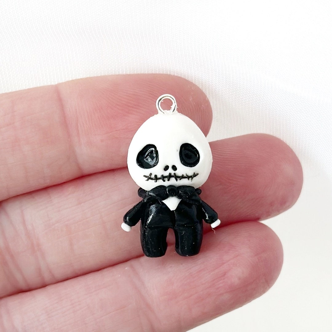 Zack Skullington Clay Charm- Polymer Clay Charm- Stitch Marker - Etsy