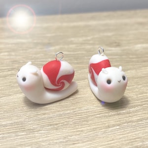 Peppermint Snail Kawaii- Polymer Clay Charm- Stitch Marker - Etsy