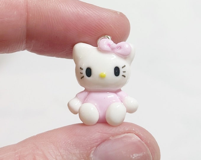 Pink Kitty Clay Charm Polymer Clay Charm Stitch Marker - Etsy