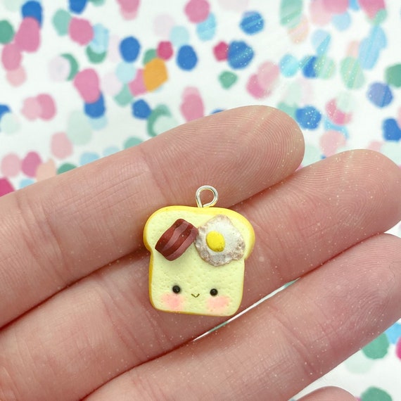Kawaii Bacon/Egg Toast Polymer Clay Charms | Etsy