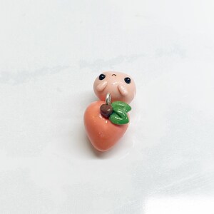 Peach Snail Kawaii Charm- Polymer Clay Charm- Stitch Marker - Etsy