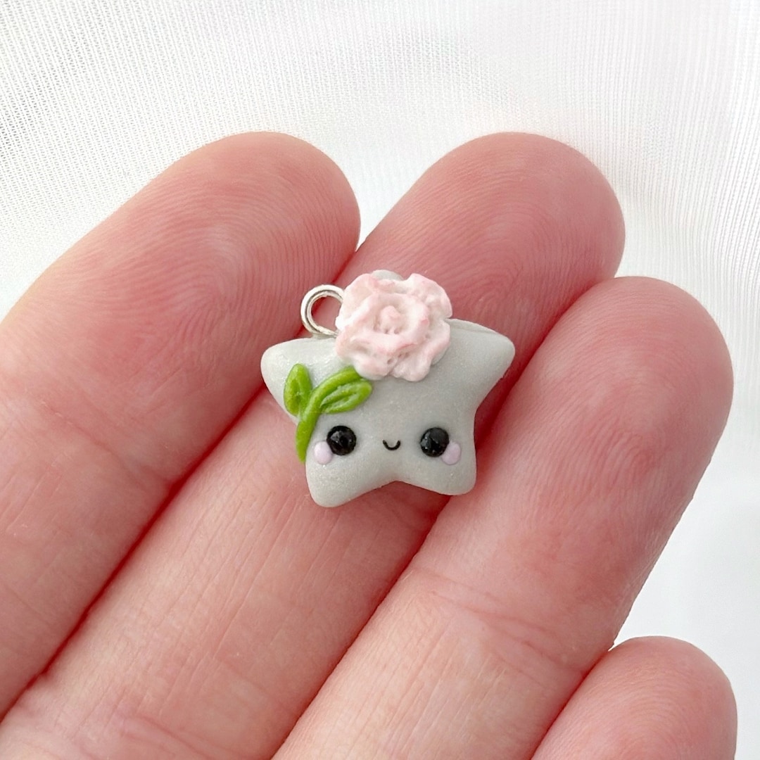 January Birth Month Flower Carnation Clay Charm- Polymer Clay Charm ...
