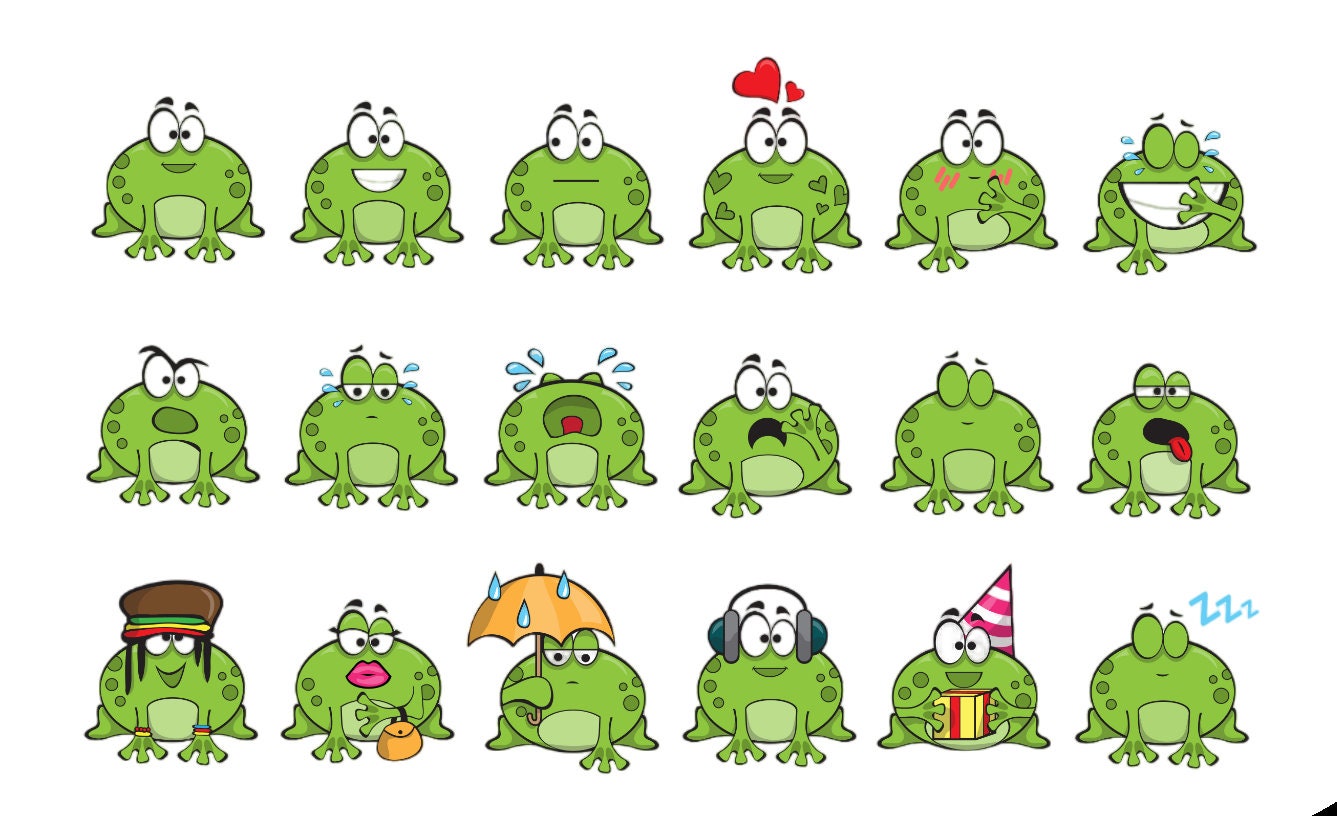Cute & Funny Frog Emote Set - Etsy