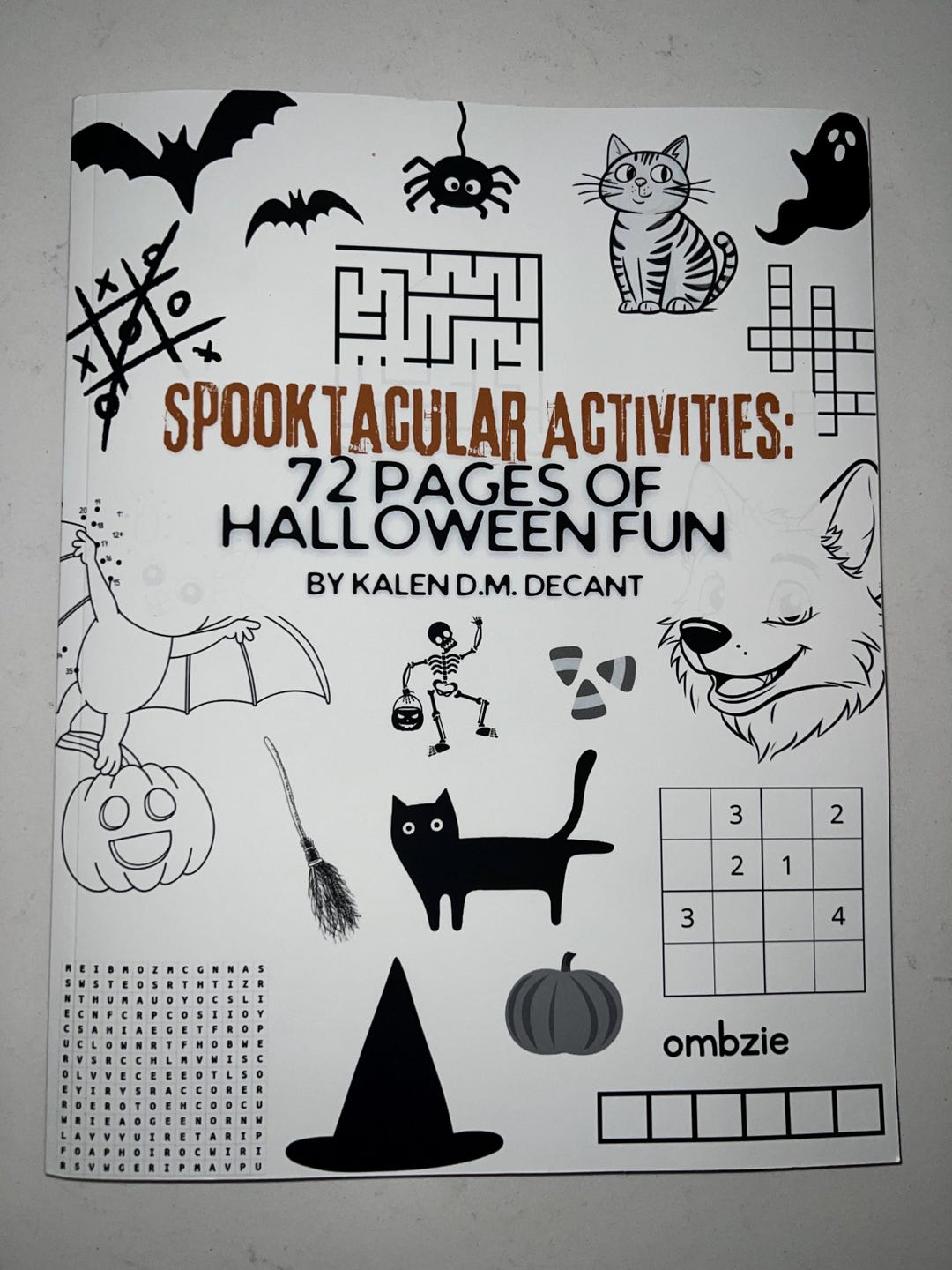 Halloween Fall Coloring Puzzle Activity Book | Kid Maze Word Scramble ...