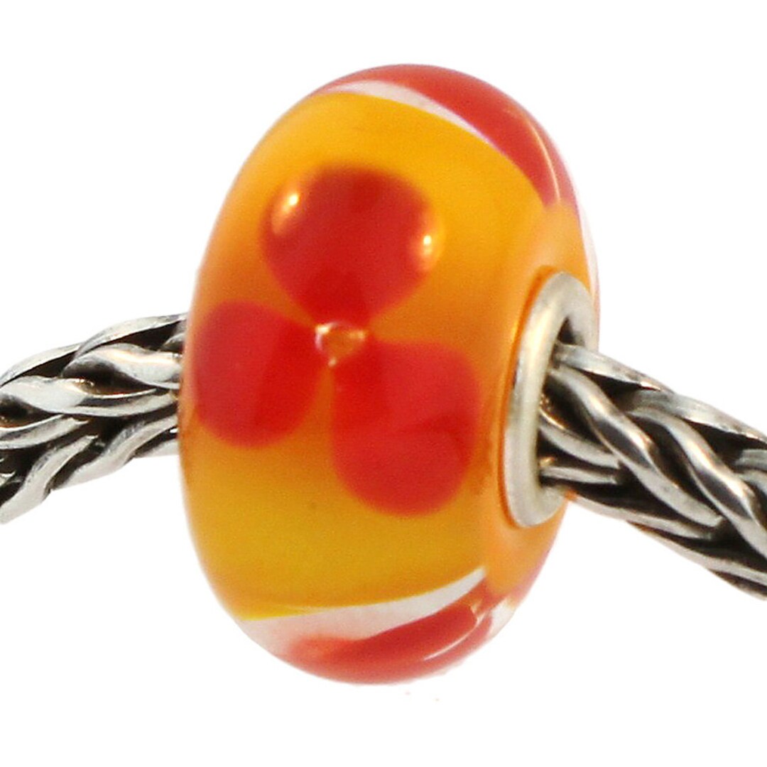 Authentic Trollbeads Glass 61308 Red Flower RETIRED - Etsy