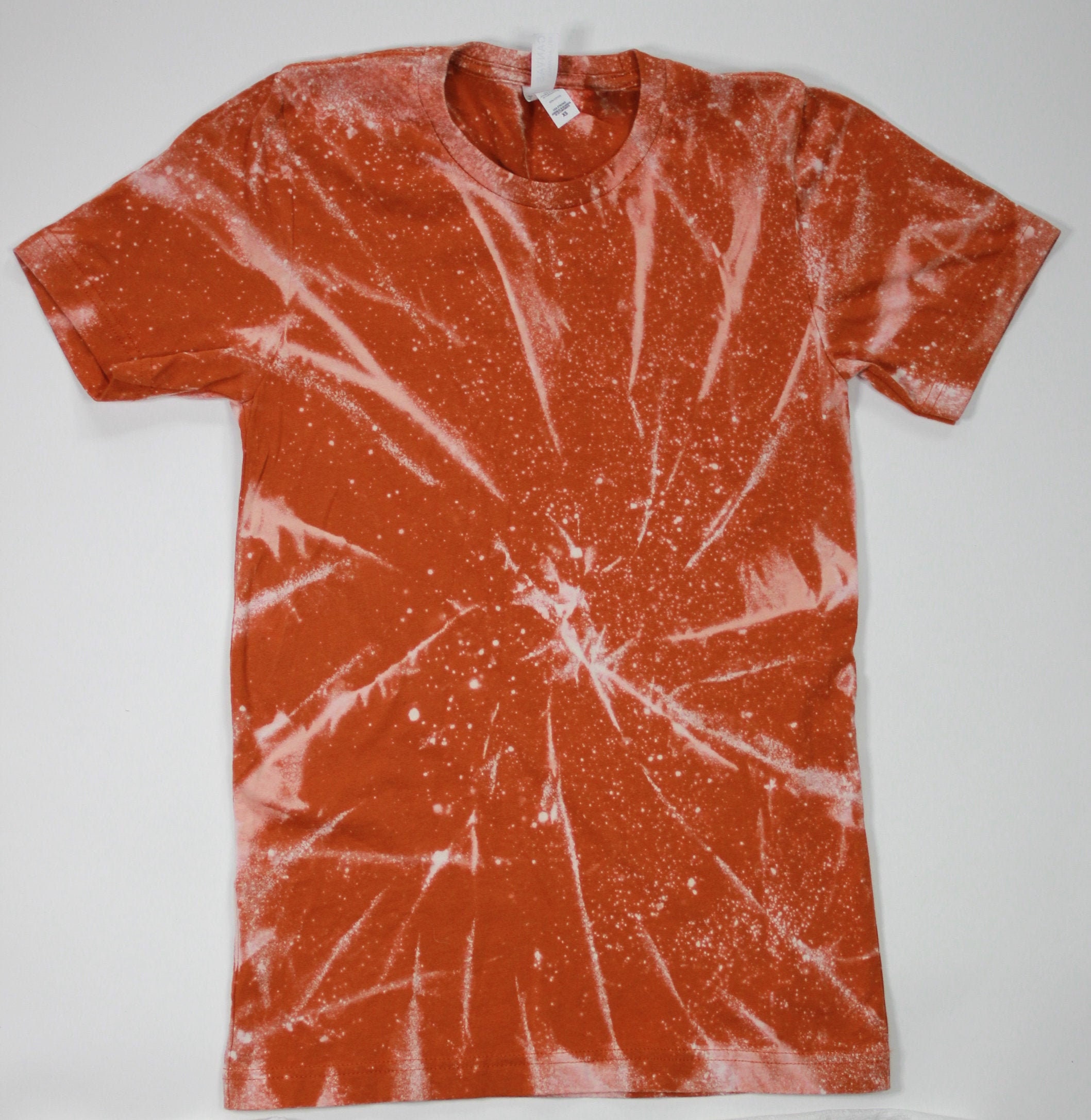 Bleached out burnt orange and white fitted t shirt /bleached | Etsy