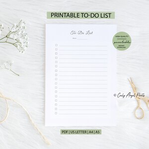 Printable to Do List Instant Download Print at Home Simple | Etsy