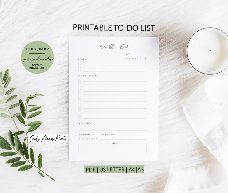 Printable to Do List Instant Download Print at Home Simple Planner ...