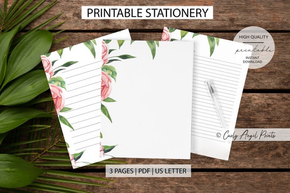 Spring Flowers Stationery Printable Letter Writing Paper Set - Etsy