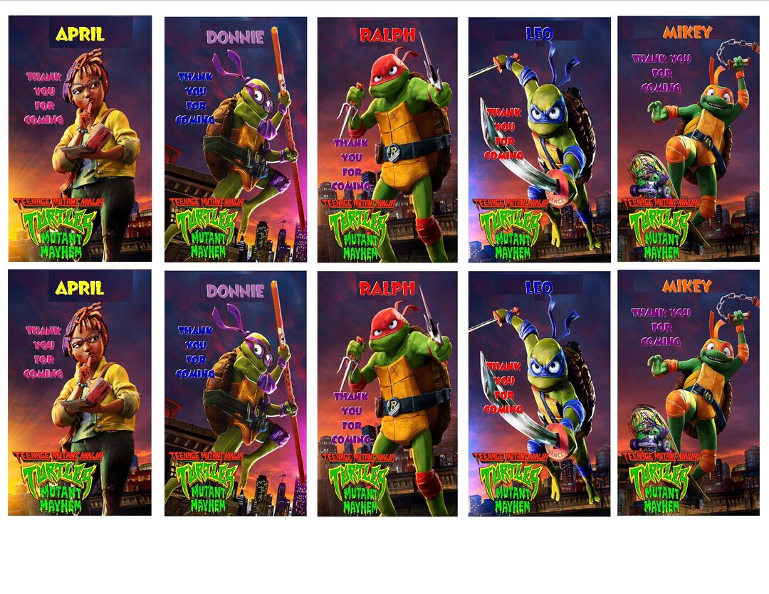 Ninja Turtles * Ninja Turtles Thank You Tags * Ninja * Turtles * Party ...