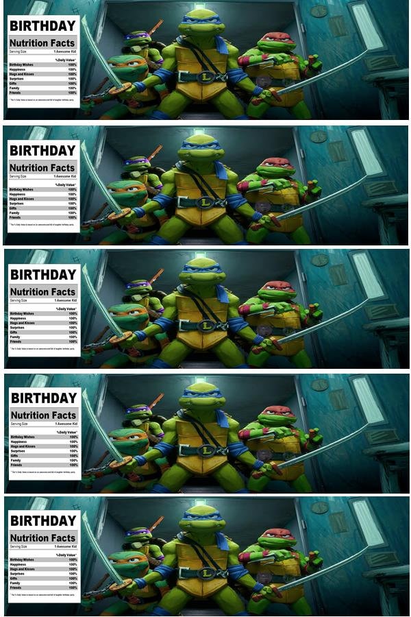 Ninja Turtles Ninja Turtles Water Bottle Labels Ninja Turtles Party ...