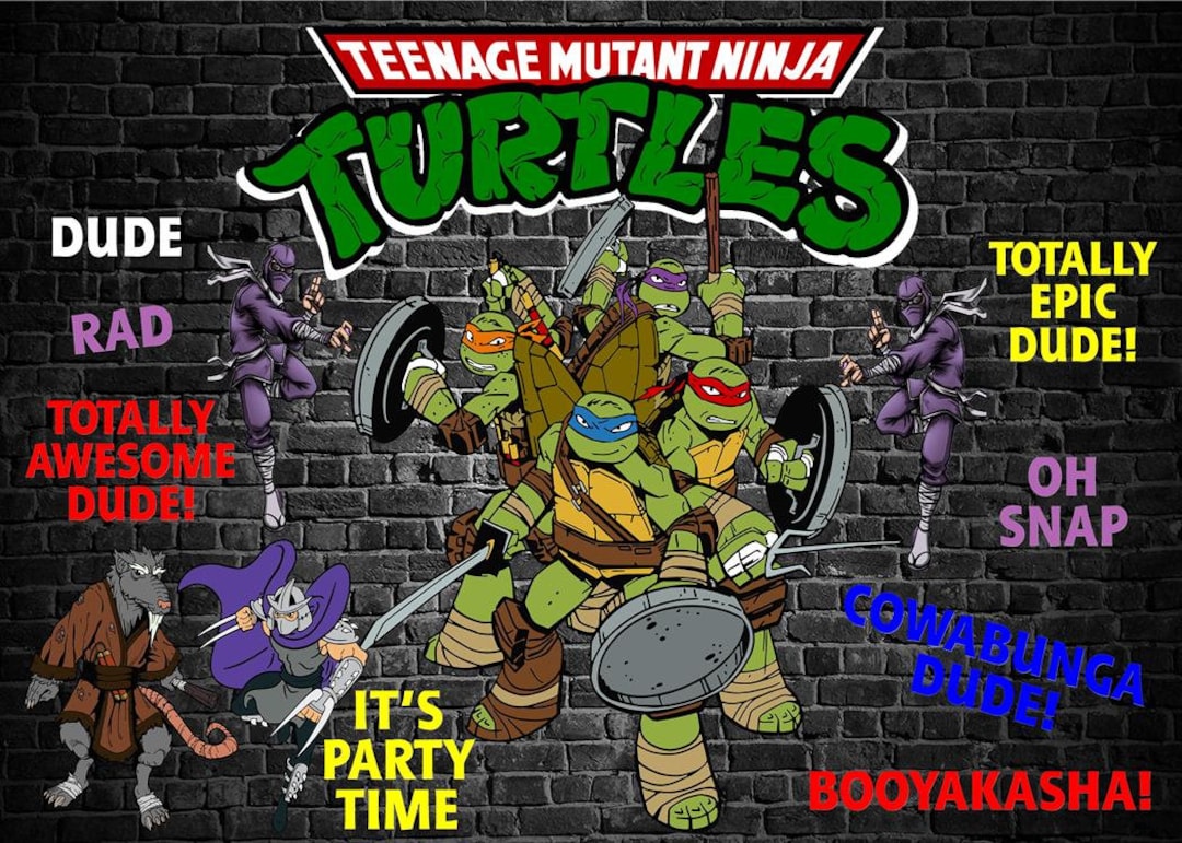 Ninja Turtles Ninja Turtles Banner Ninja Turtles Party Birthday Kids ...