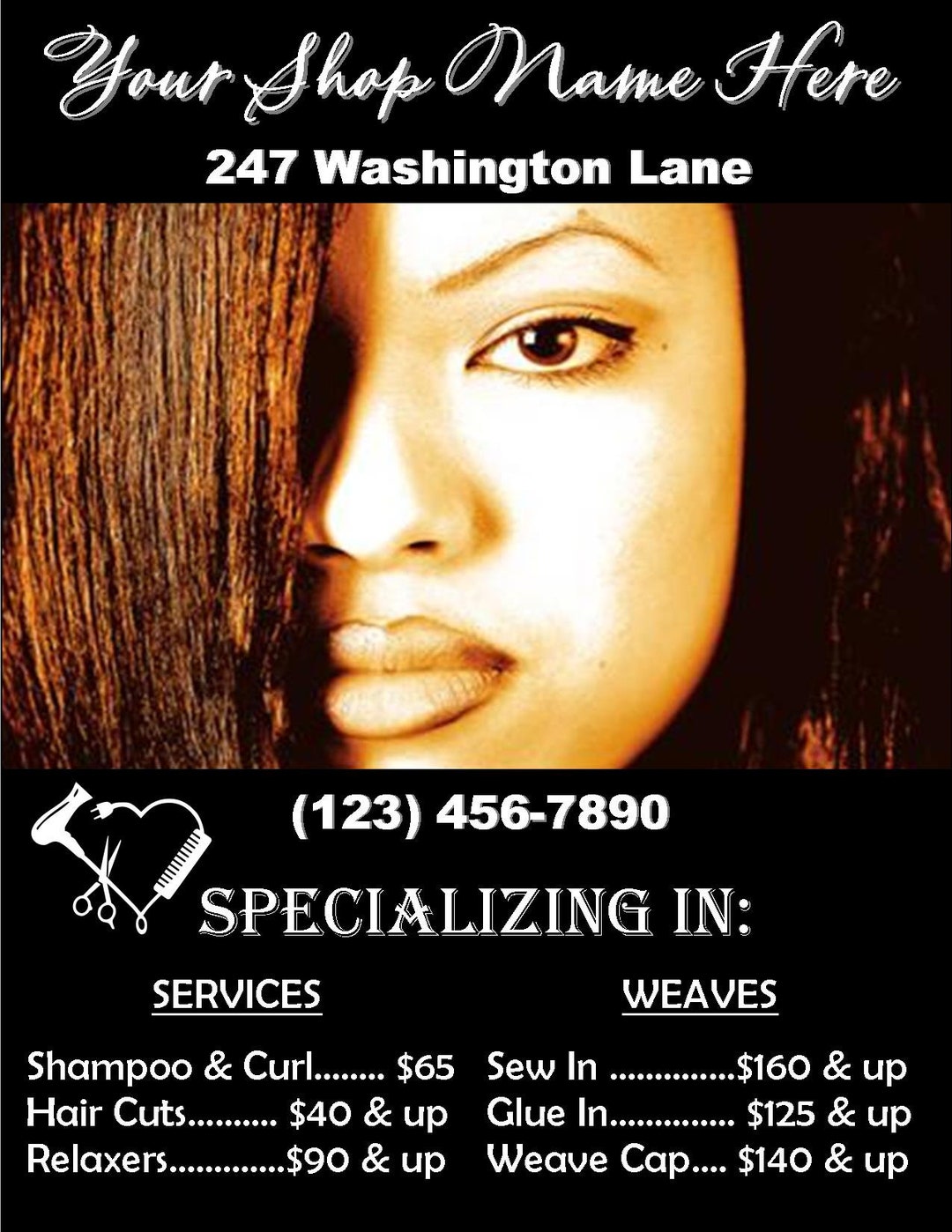 Hair Salon * Hair Care Flyer * Salon * Beauty * Women * Poster * Cute ...