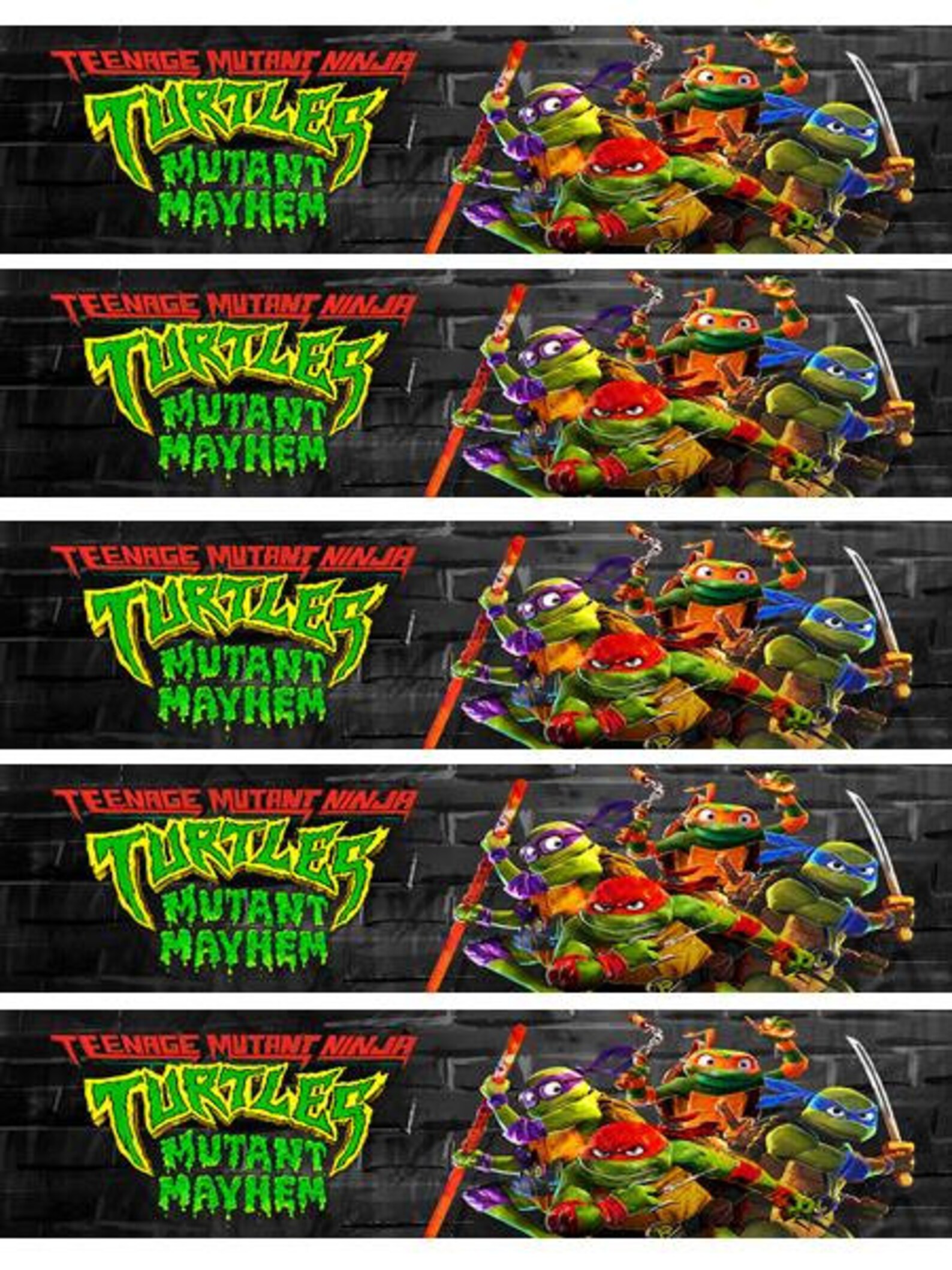 Ninja Turtles Ninja Turtles Water Bottle Labels Ninja Turtles Party ...