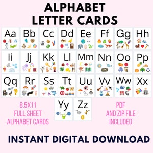 ALPHABET Letter Cards / Homeschooling/ Preschool - Etsy
