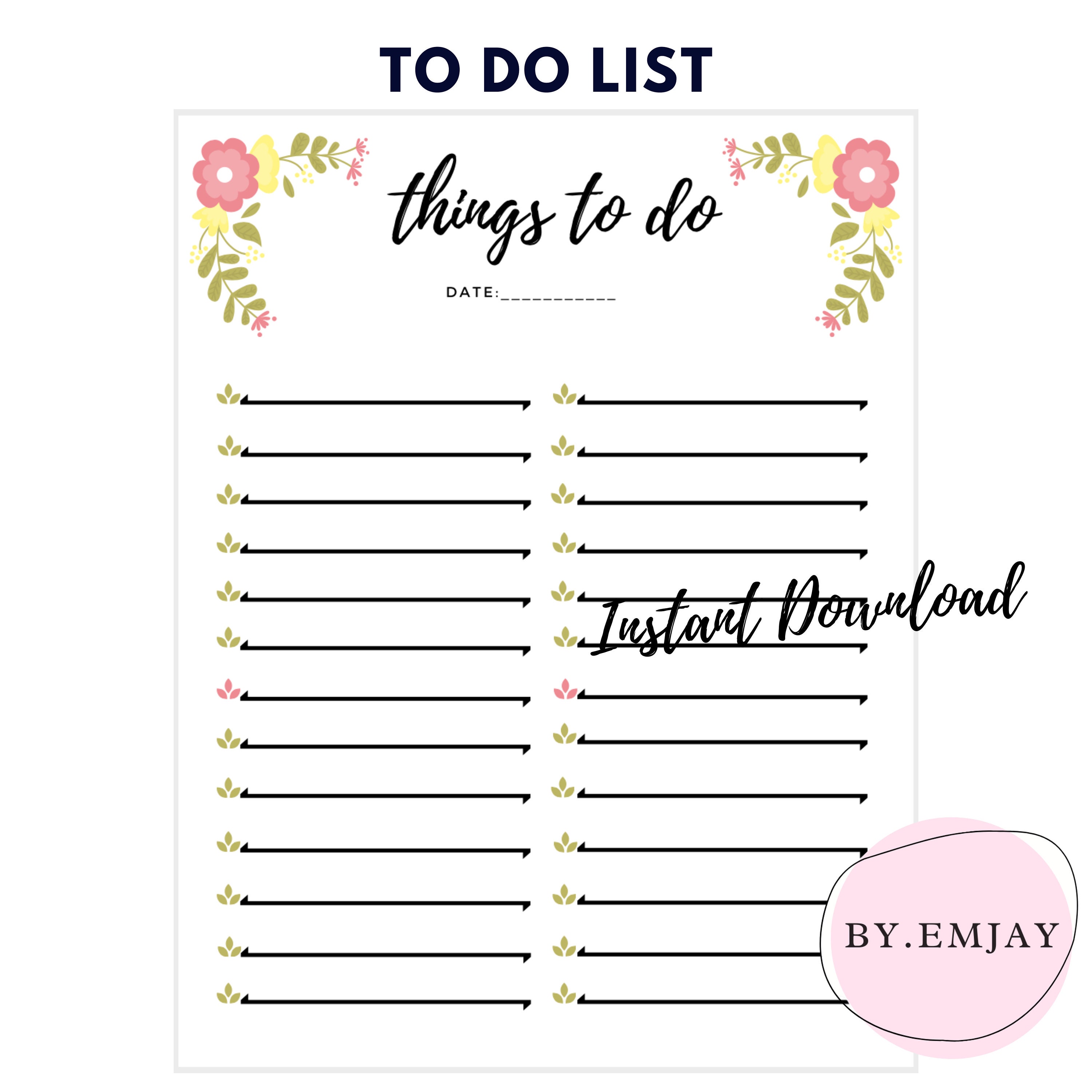Printable Stationery / Printable to Do List / Weekly Meal | Etsy
