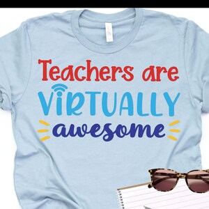 Virtual Teacher SVG: Teacher Shirt SVG Distance Learning Cut File ...