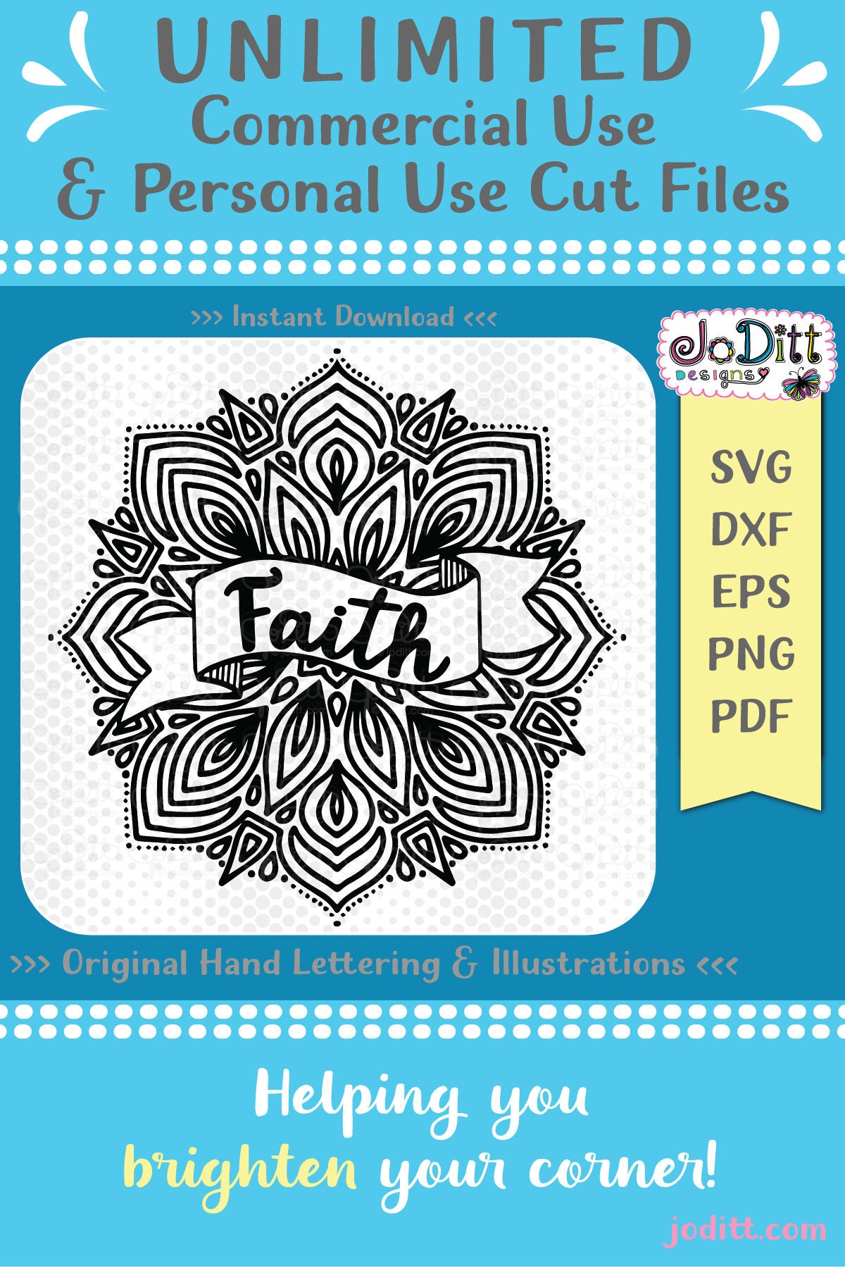 Faith SVG - Mandala SVG - Christian SVG - Handlettered Svg - Snowflake ...