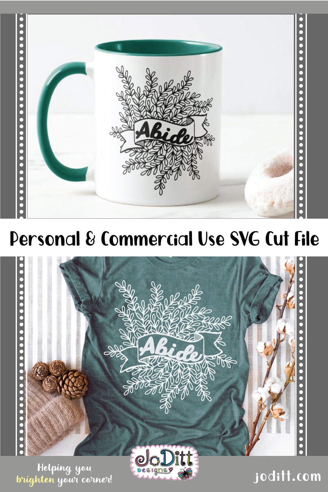 Christian SVG Abide Bible Verse Svg Laurel Wreath Svg Botanical Svg ...
