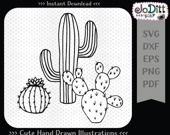 3 Cactus SVG - Succulent Clipart - Boho SVG - Desert Svg - Country Svg ...