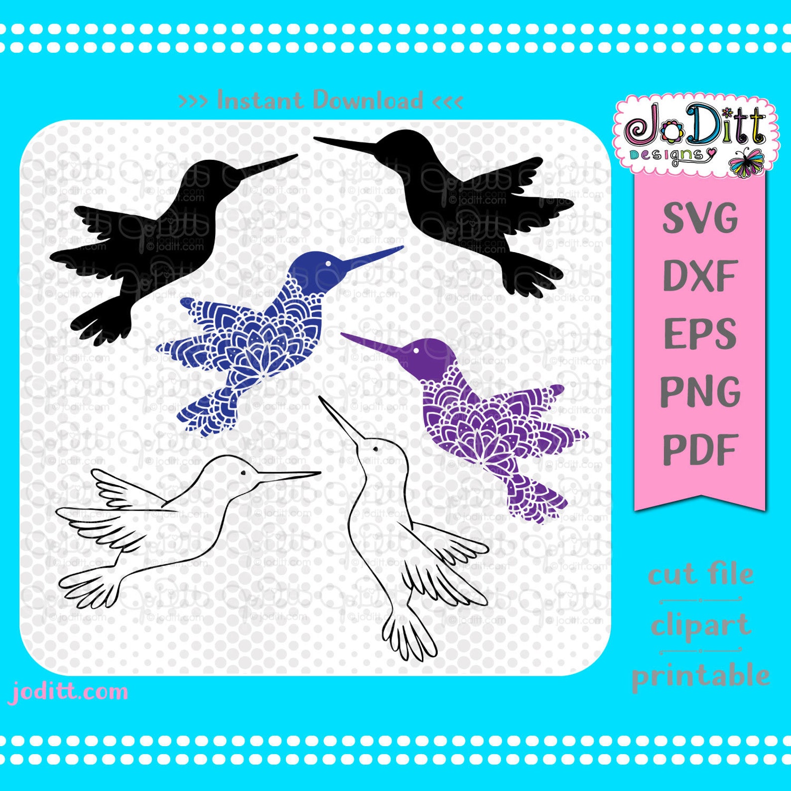 Hummingbird Mandala SVG Bundle - Hummingbird Silhouette SVG ...