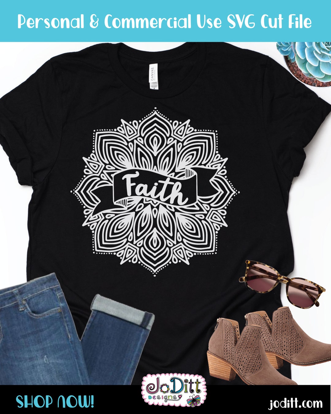 Faith SVG - Mandala SVG - Christian SVG - Handlettered Svg - Snowflake ...