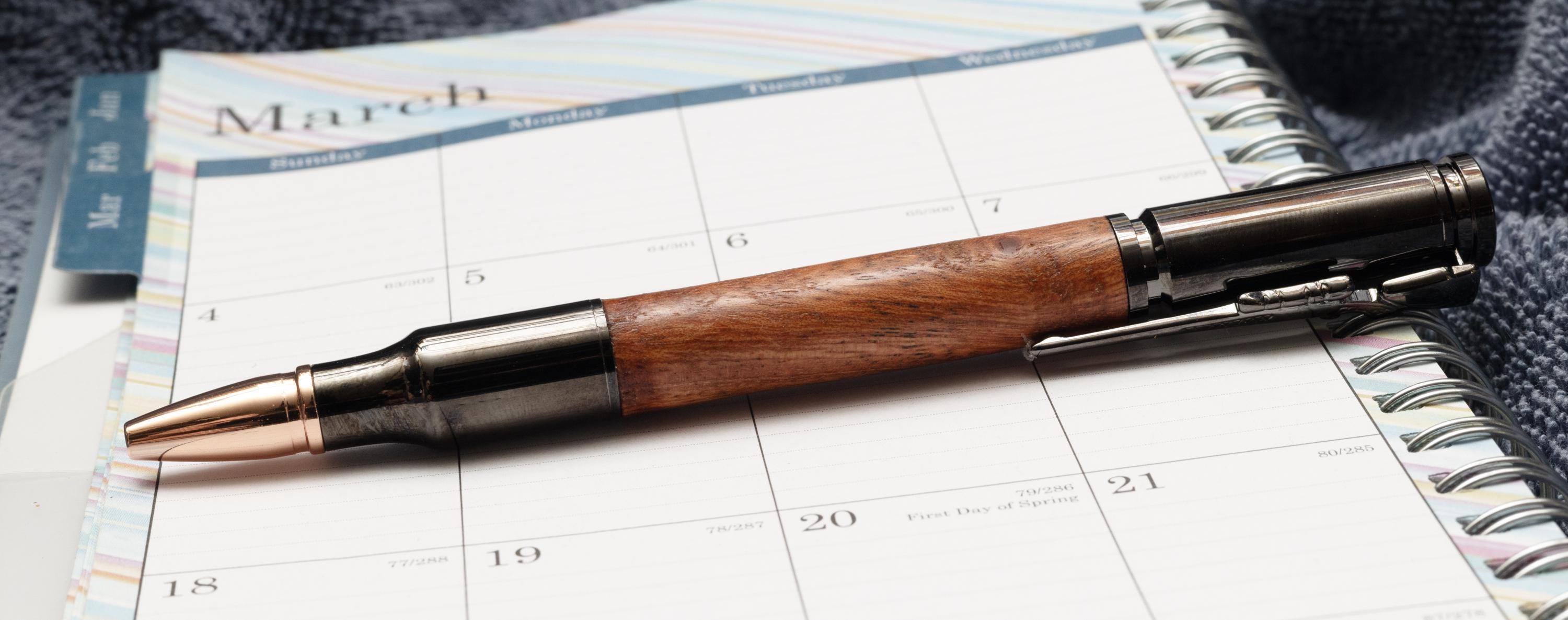 Handmade, Gunmetal Bolt Action Ballpoint Pen With Carob Wood Barrel - Etsy