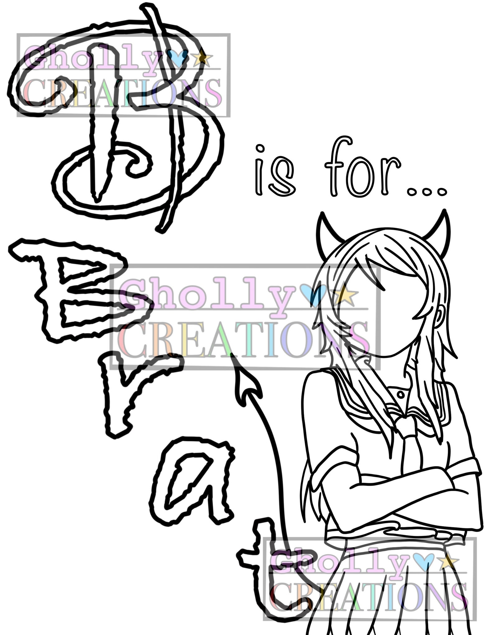 B is for Brat, BDSM Ddlg Coloring Page - Etsy
