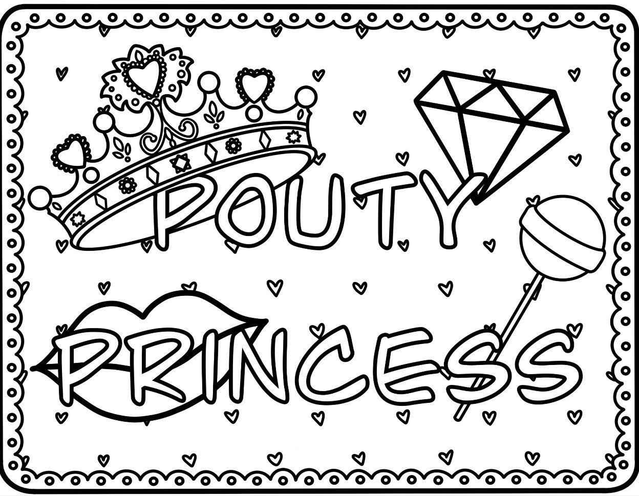 Pouty Princess, Ddlg/cgl Coloring Page - Etsy