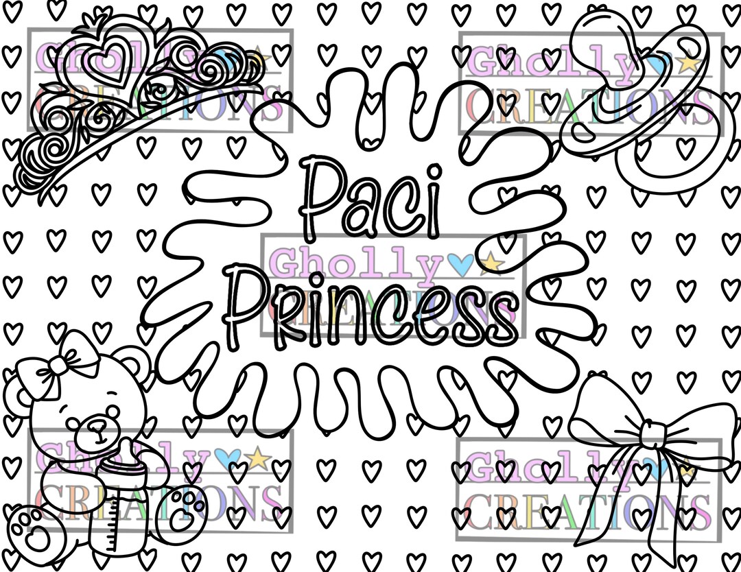 Paci Princess, Ddlg/abdl Adult Coloring Sheet - Etsy