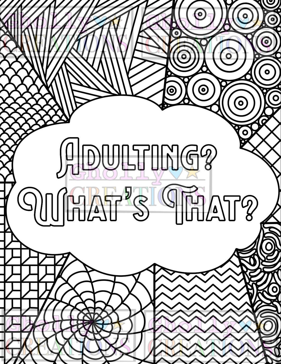 Adulting? What's That? Adult Coloring Page - Etsy