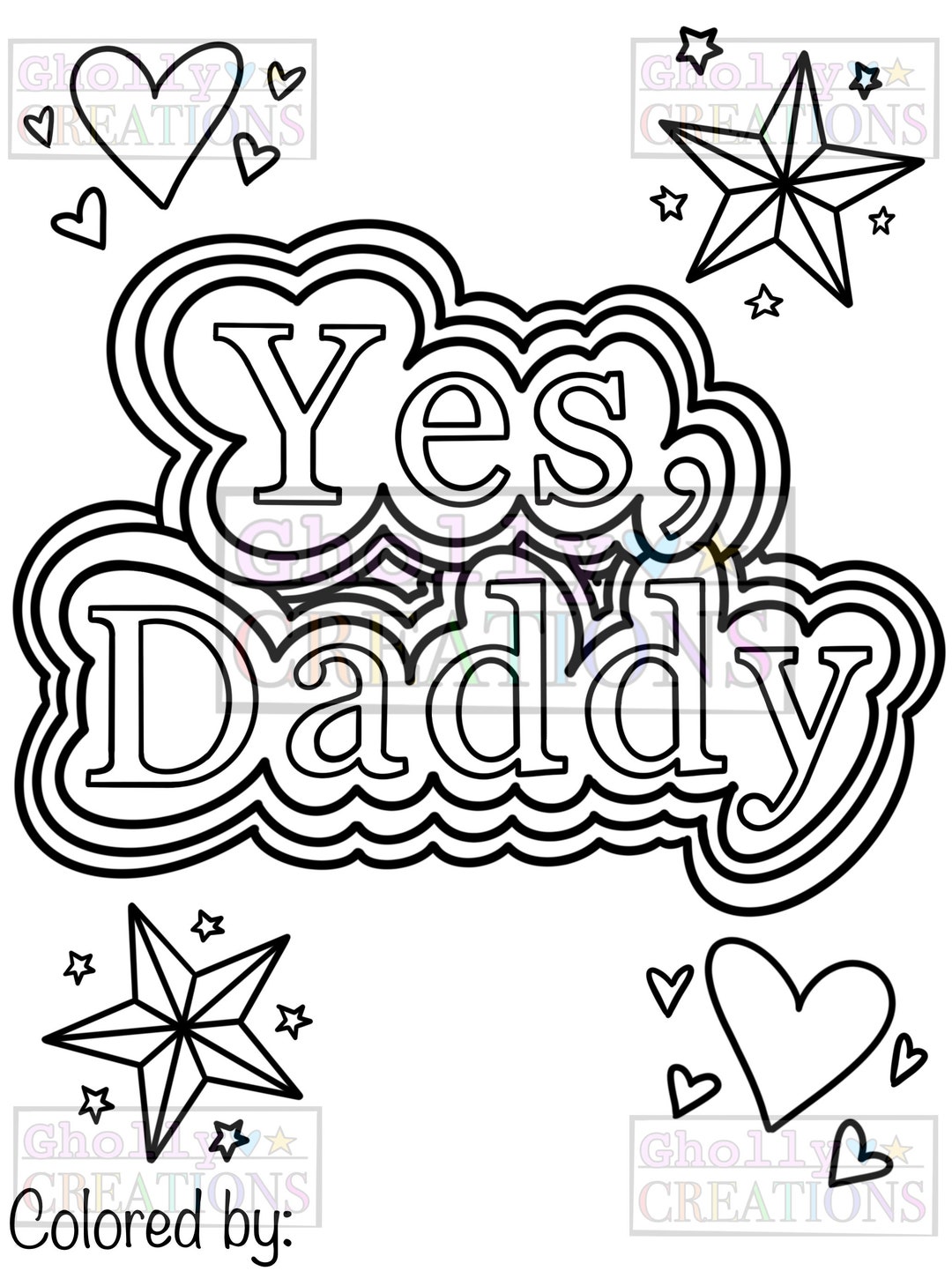 Yes Daddy Ddlg Coloring Page Version 1 Etsy