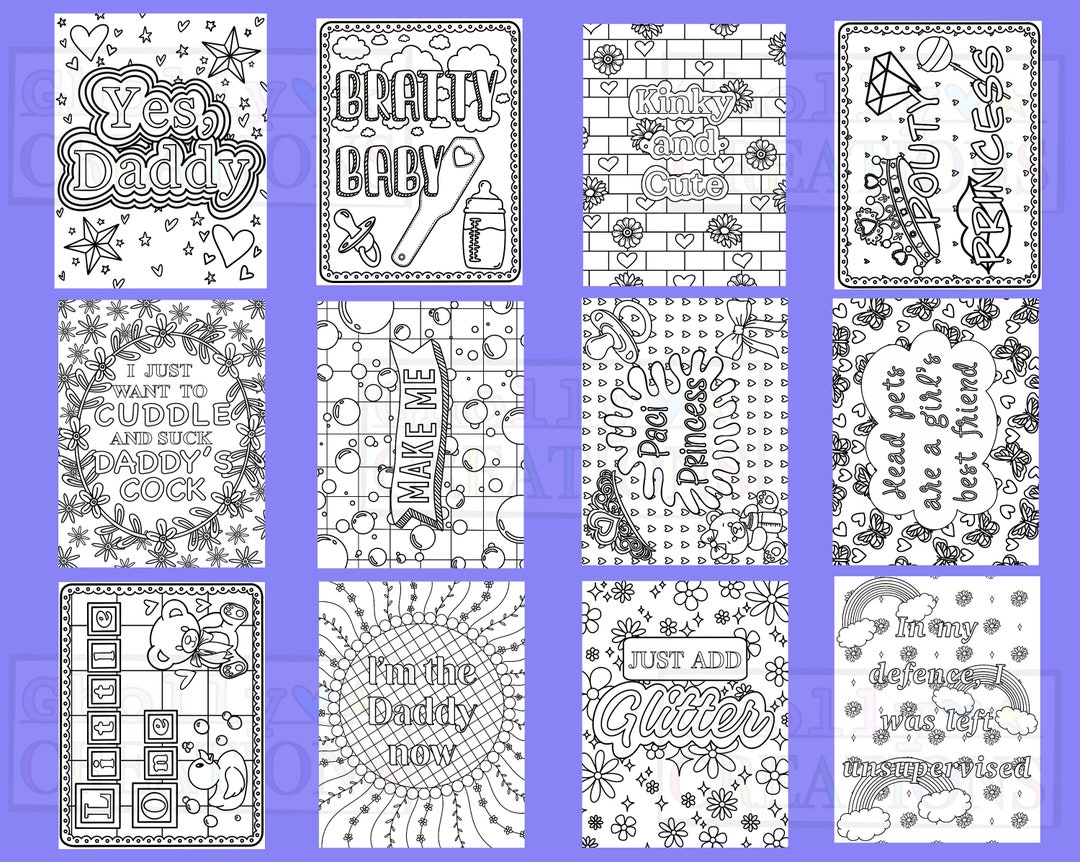 Ddlg Coloring Page Set adult - Etsy