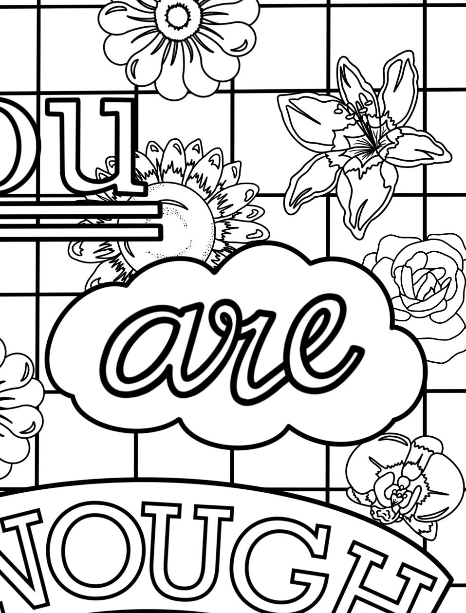 You Are Enough, Adult Self-love Coloring Page - Etsy