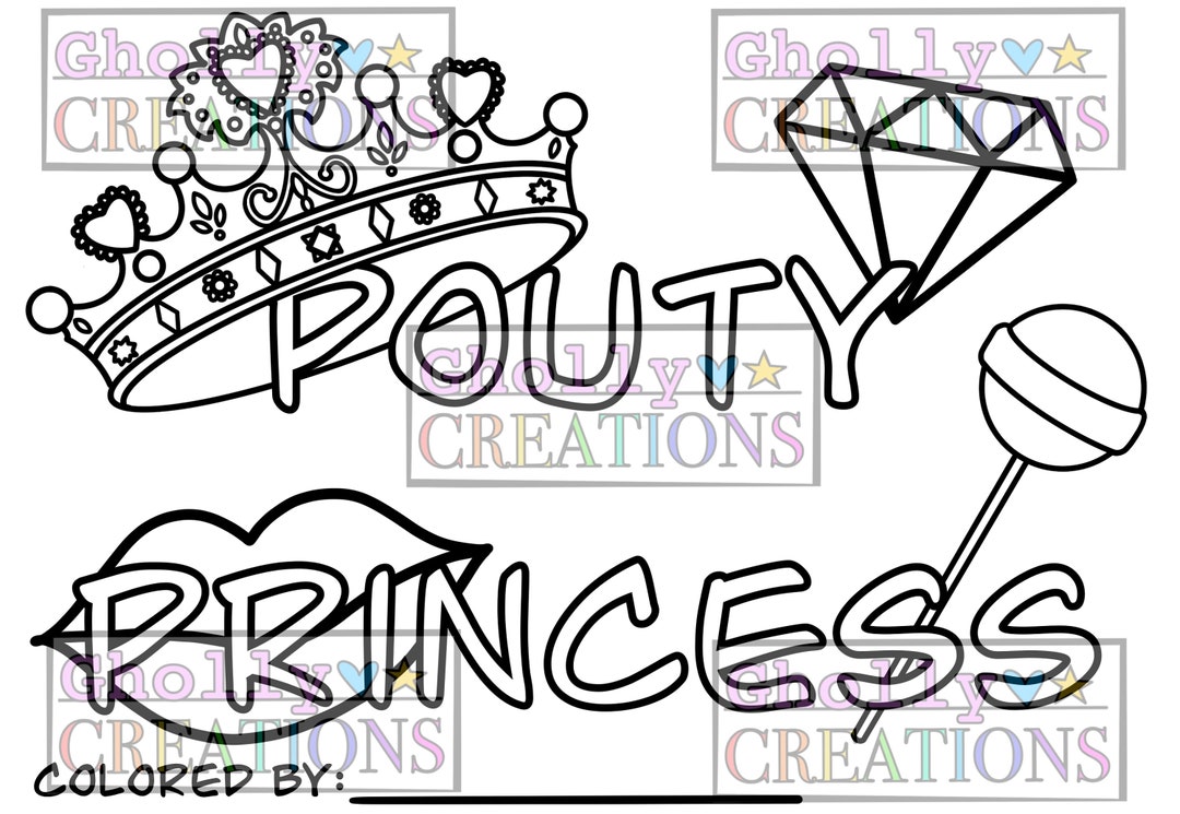 Pouty Princess Ddlg/cgl Coloring Page - Etsy