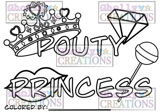 Pouty Princess Ddlg/cgl Coloring Page | Etsy Australia