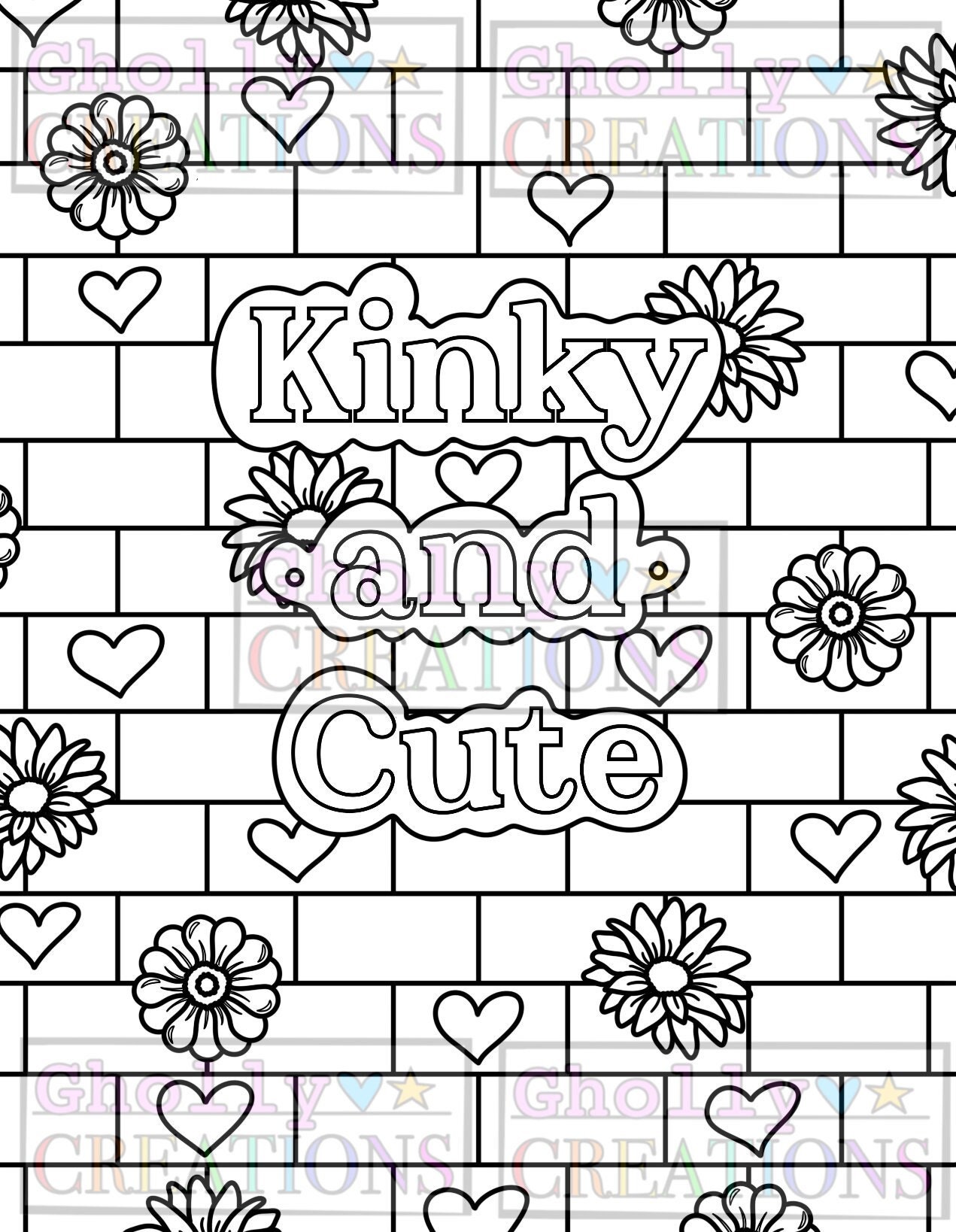 Kinky and Cute, Adult Coloring Sheet - Etsy