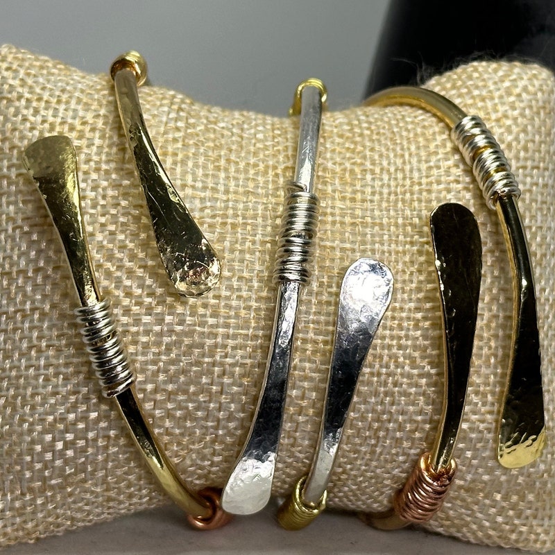 Mixed Metal Bangle - Etsy